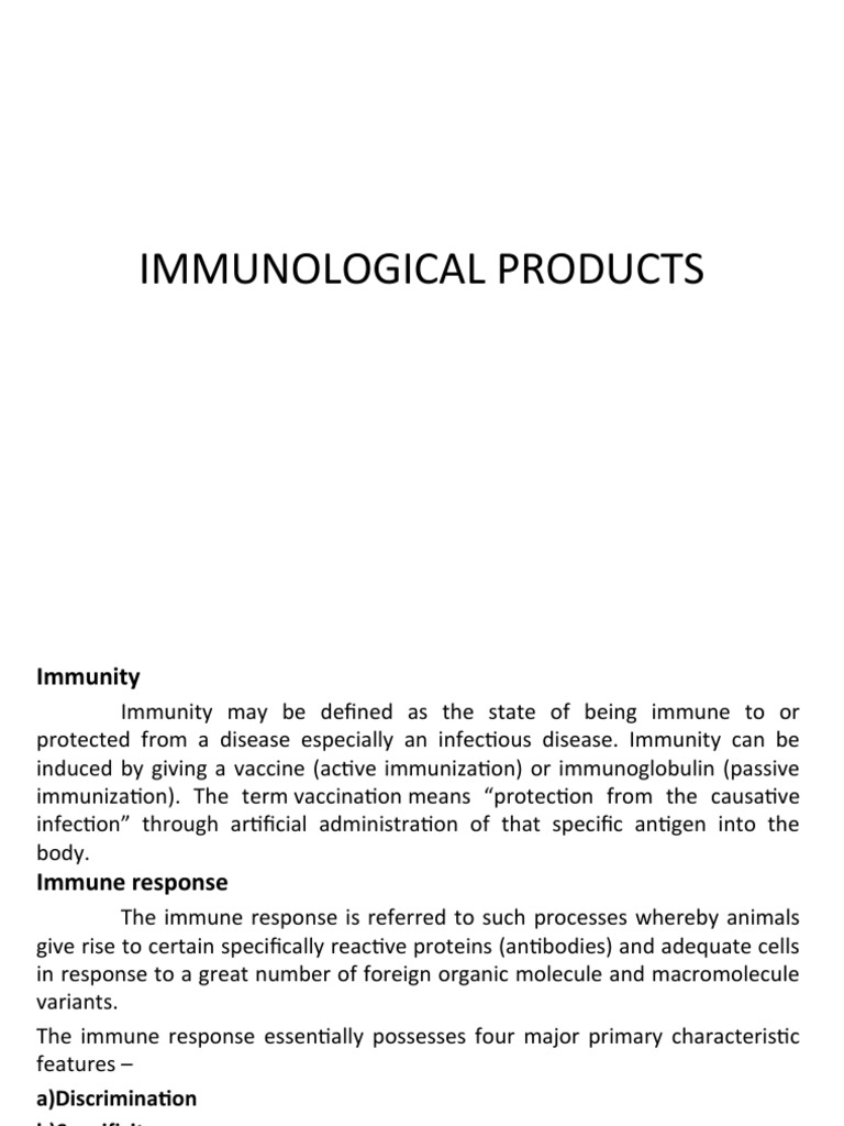 Immunological Products | PDF | Vaccines | Virus