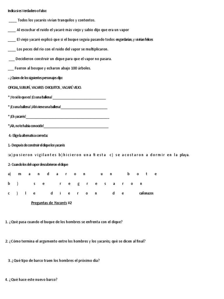 Actividades La Guerra de Los Yacares | PDF