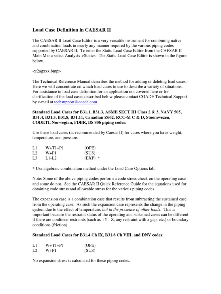 Load Case Definition in CAESAR II | PDF
