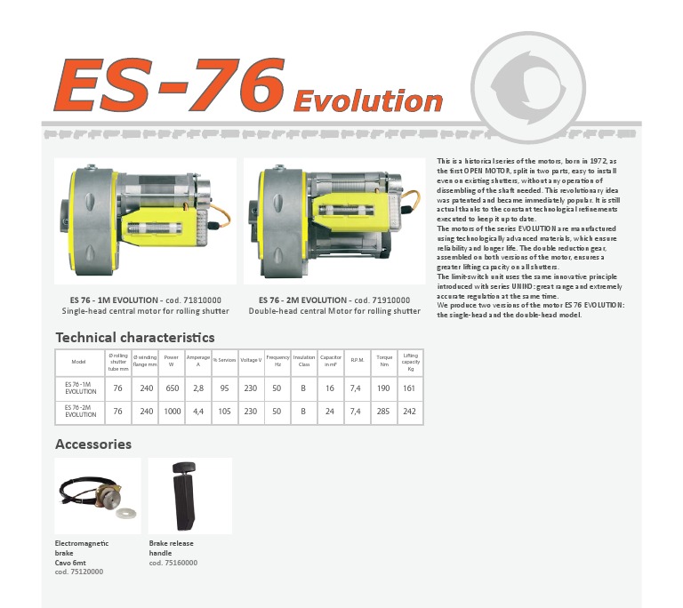 ELSAMEC ES 76 Evolution | PDF | Electric Motor | Power (Physics)