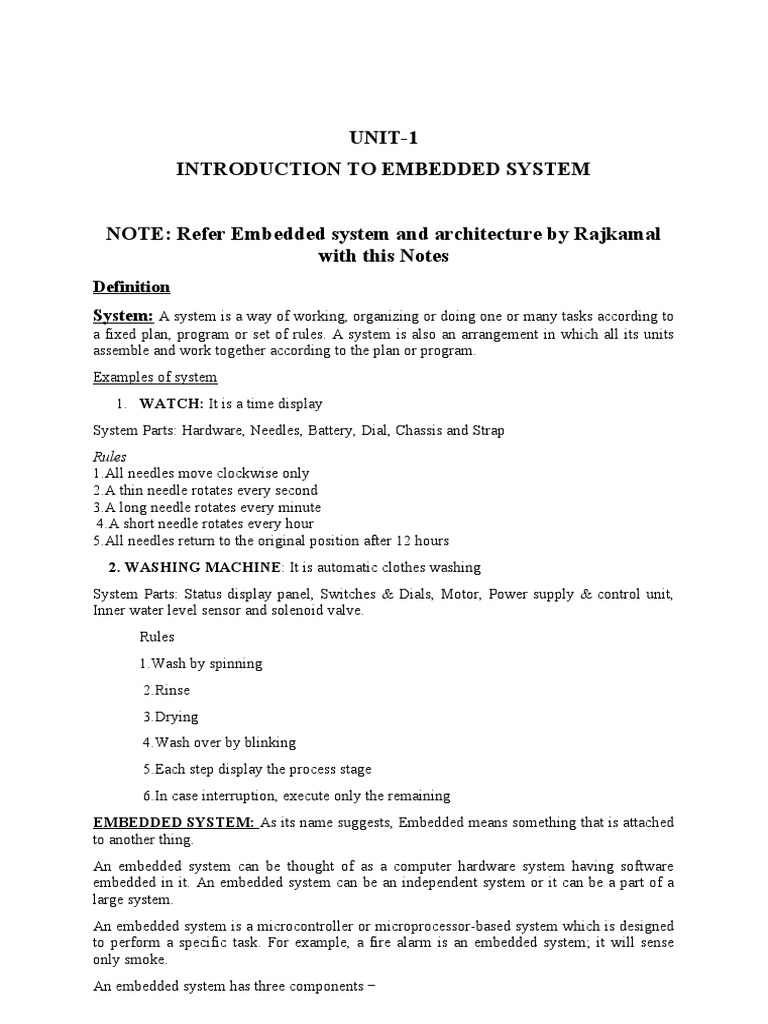 Introduction To Embedded System New | PDF | Embedded System | Central ...