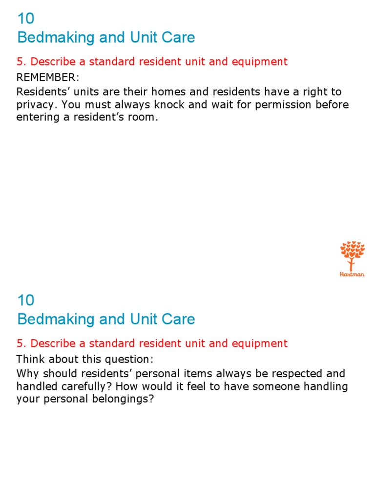 10 Bedmaking and Unit Care | PDF | Bed | Bedding