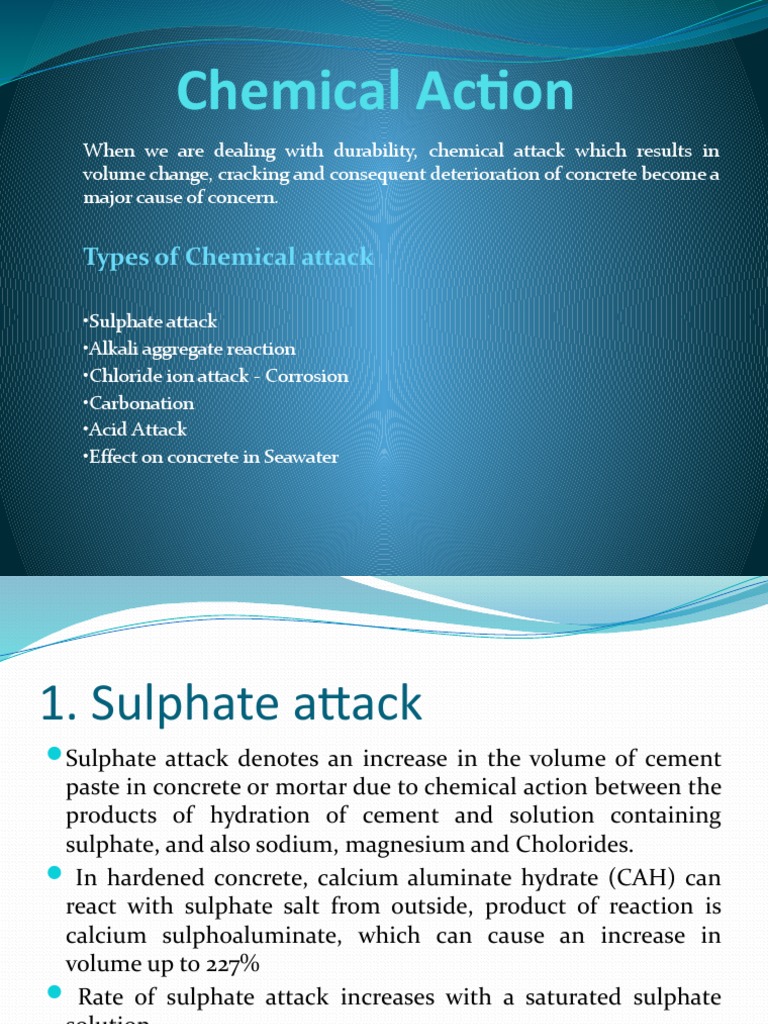 Chemical Action: Types of Chemical Attack | PDF | Concrete | Cement
