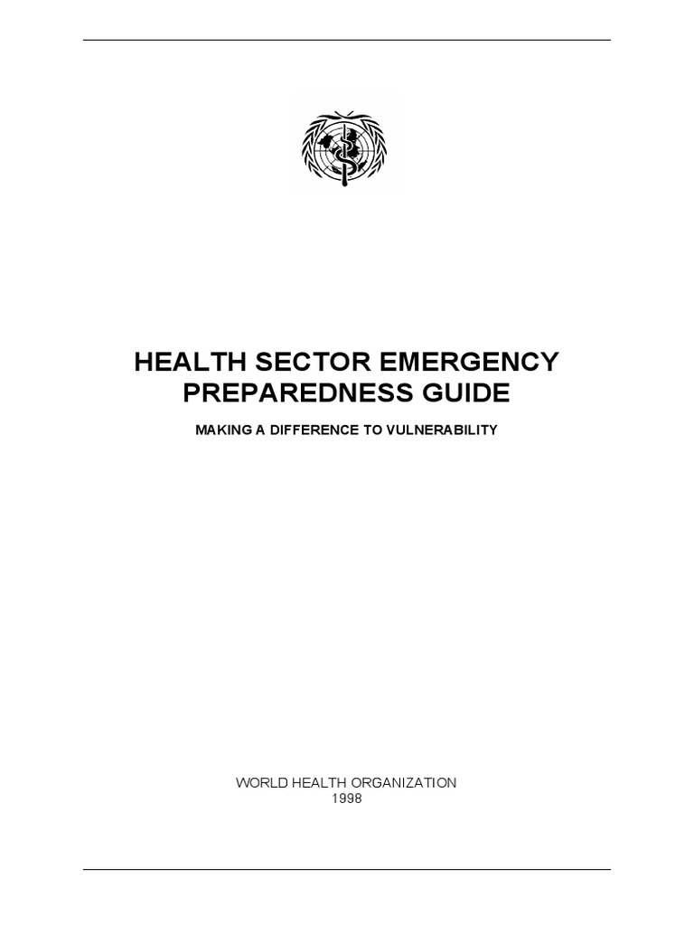 Health Sector Emergency Preparedness Guide: Making A Difference To ...