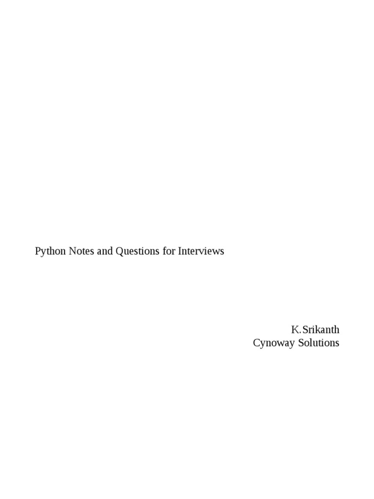 Python Notes and Questions For Interviews | PDF | Systems Engineering ...