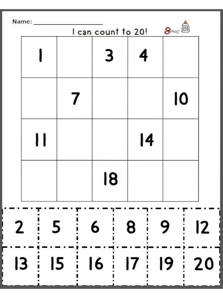 LAMPIRAN A Gunting Dan Tampal 1-20 | PDF