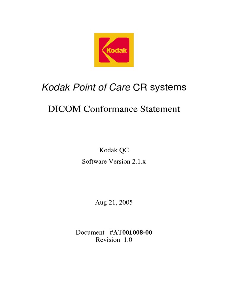 Kodak Point of Care CR Systems: DICOM Conformance Statement | PDF | Information Science ...
