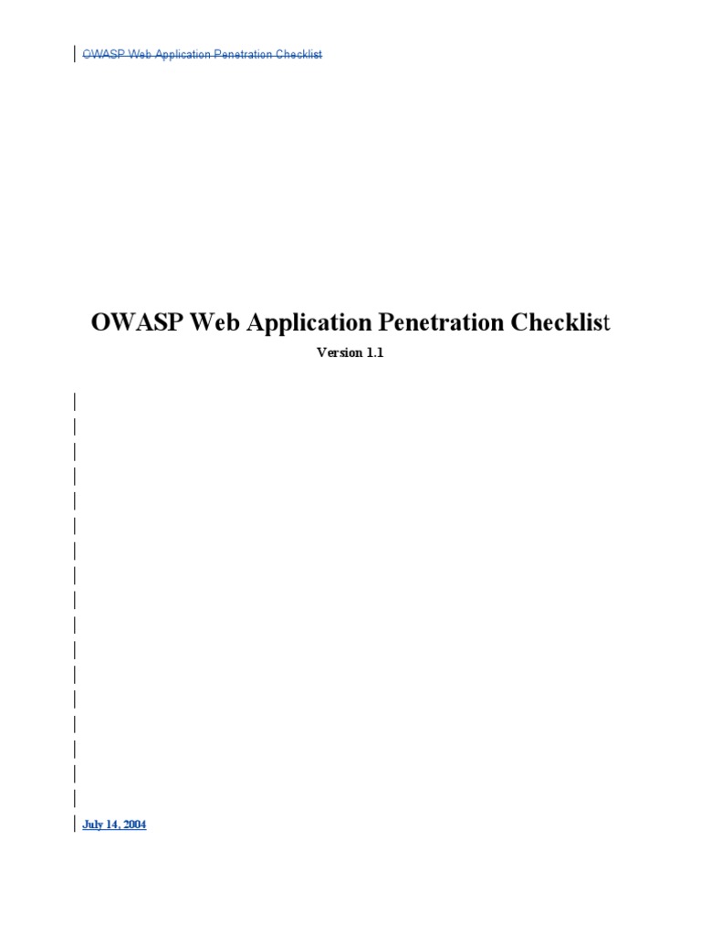 OWASP Web App Internet Pen Test Check List 1.17 Spanish Rogelio | PDF ...
