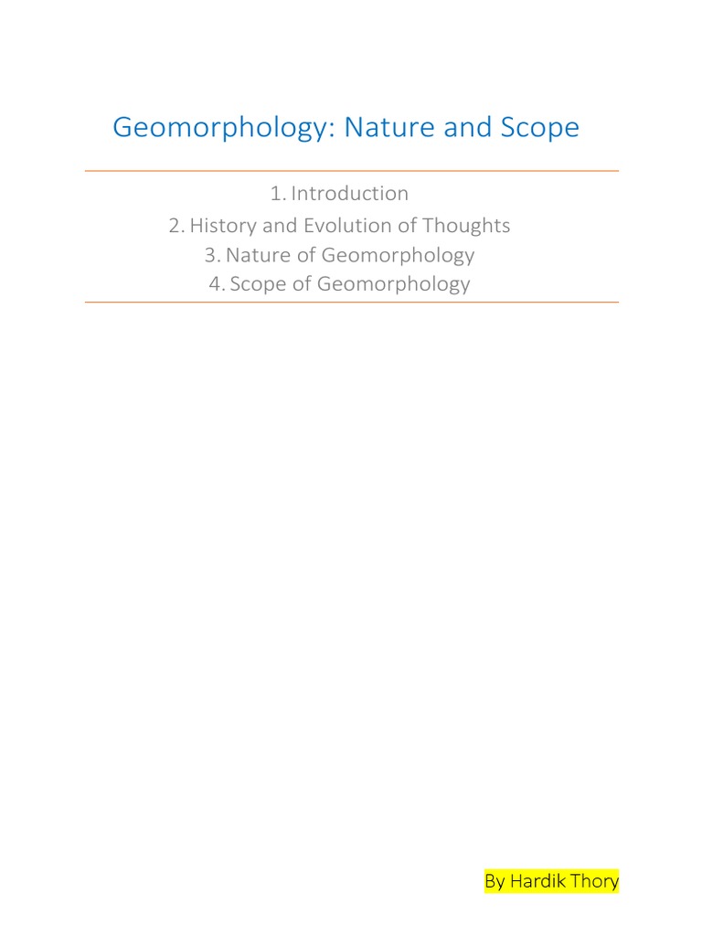 Nature and Scope of Geomorphology | PDF | Geomorphology | System