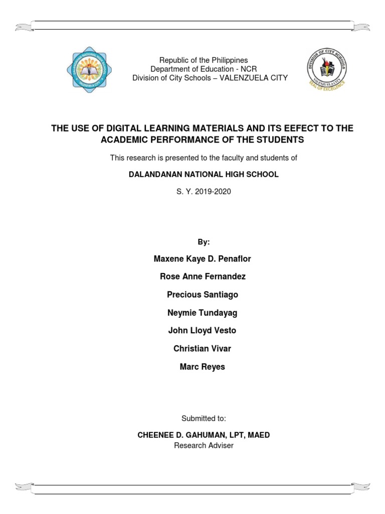 The Use of Digital Learning Materials and Its Eefect To The Academic ...