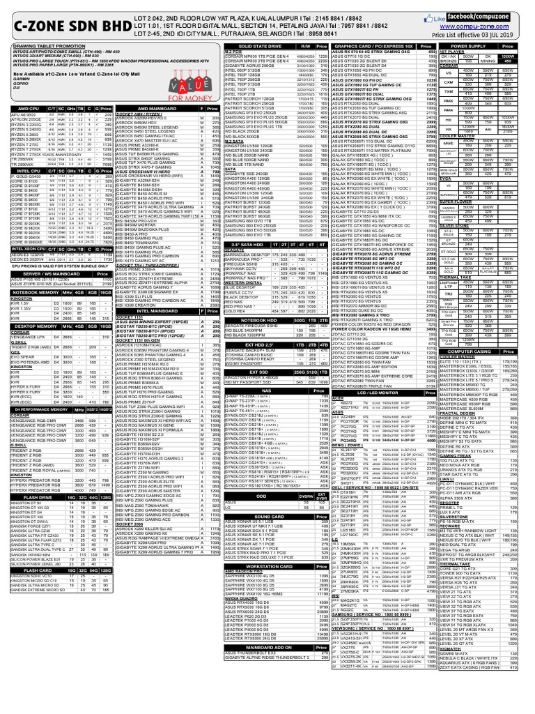 Tech Enthusiasts' Price List | PDF | Computer Related Introductions ...
