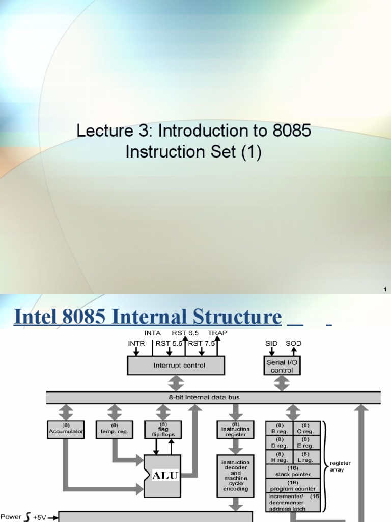 Lec 03-Introduction To 8085 Instruction Set | PDF | Digital Electronics | Computer Data