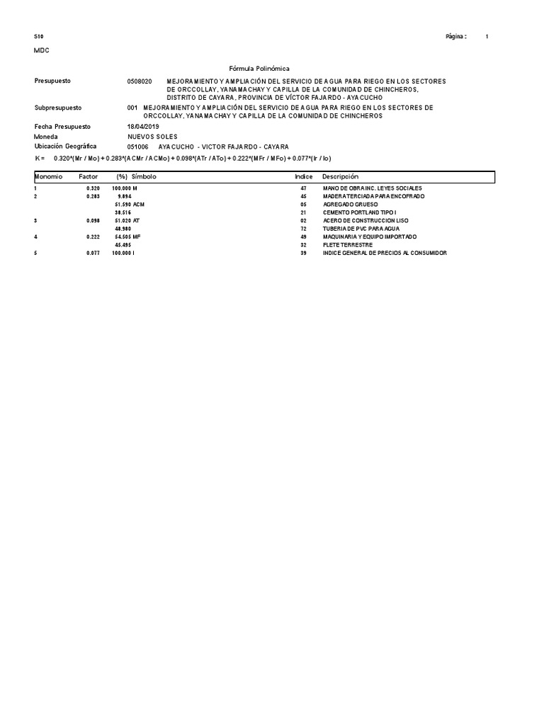 F. Formula P | PDF