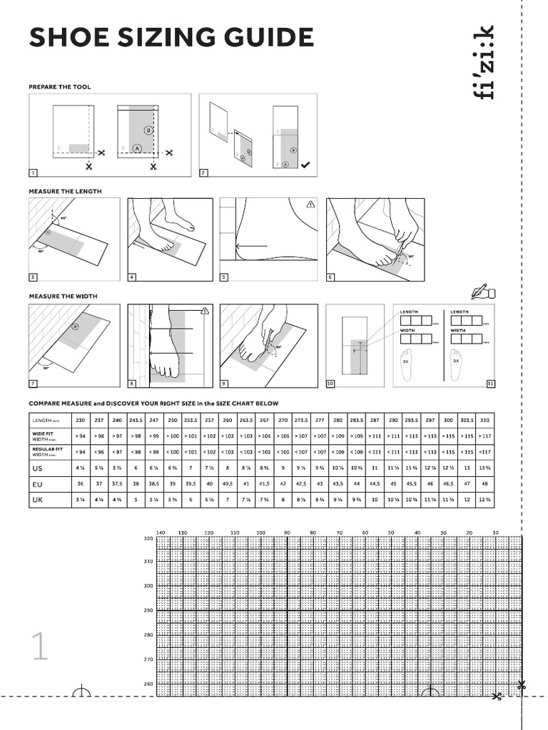 Fizik Shoe Sizing Guide PDF | PDF