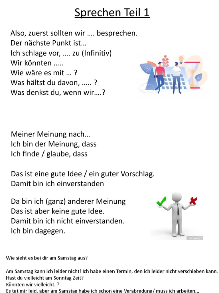 Sprechen B1 Teil 1 Redemittel | PDF