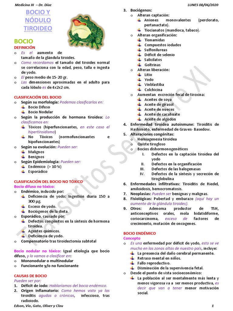 BOCIO Y NÓDULO TIROIDEO (Listo Sin Haberse Dictado La Clase XD) | PDF ... BOCIO Y NÓDULO TIROIDEO (Listo Sin Haberse Dictado La Clase XD) | PDF ...