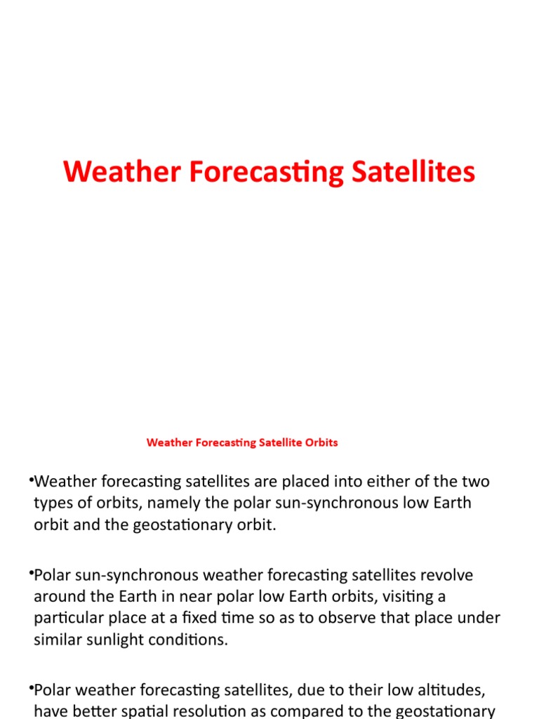 Weather Forecasting Satellites | PDF | Weather Satellite | Lidar
