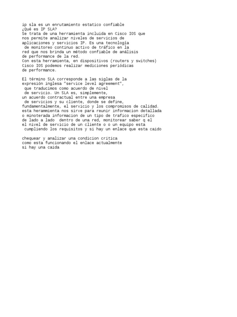 Monitoreo de IP SLA en Cisco IOS | PDF