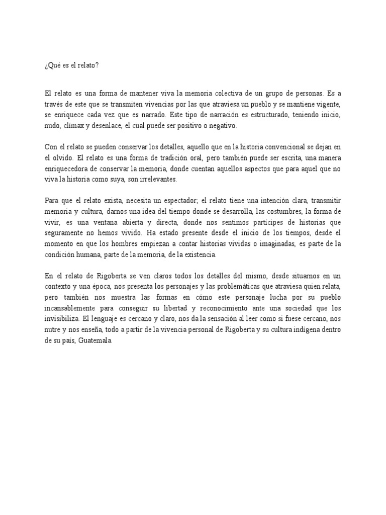 Que Es El Relato | PDF