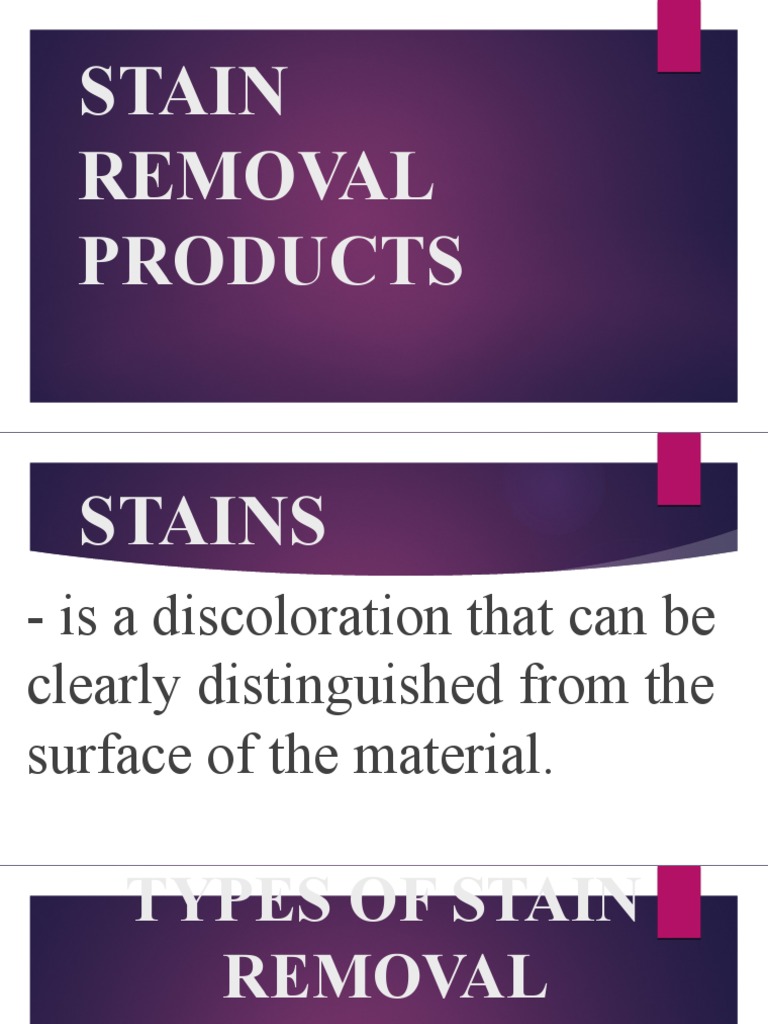 Stain Removal Products | PDF | Bleach | Sodium Bicarbonate Stain Removal Products | PDF | Bleach | Sodium Bicarbonate
