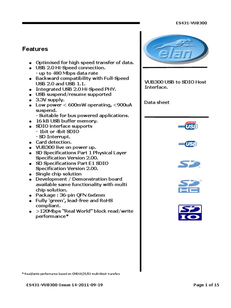 VUB300 Datasheet-V14 | PDF | Usb | Electronic Circuits