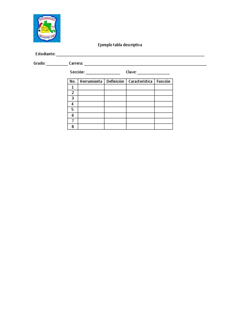 Ejemplo Tabla Descriptiva | PDF