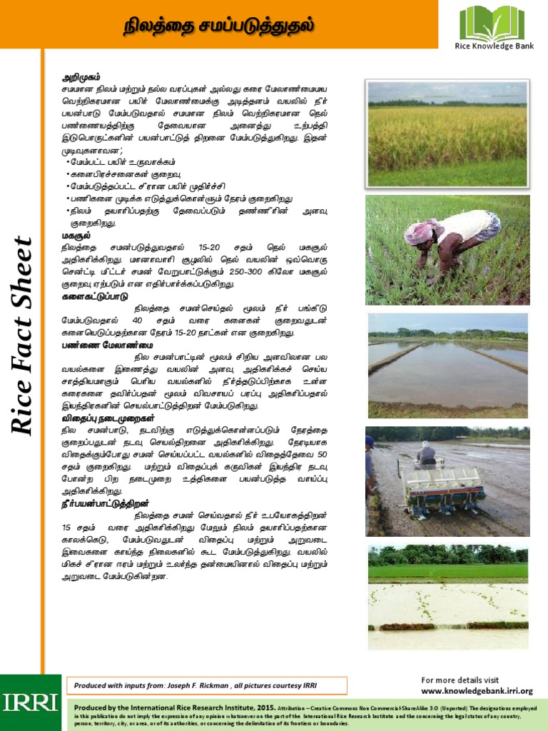 Rice Knowledge Bank: Produced With Inputs From: Joseph F. Rickman, All ...