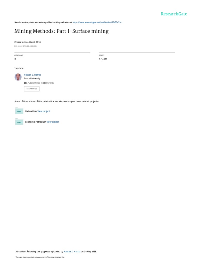 Topic5 Miningmethods Parti Surfacemining Pdf Surface Mining Mining