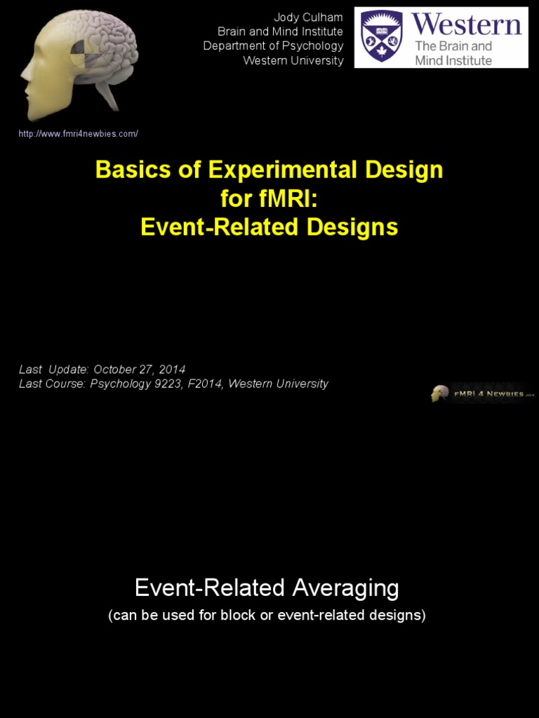 fMRI Event-Related Design Basics | PDF | Functional Magnetic Resonance ...