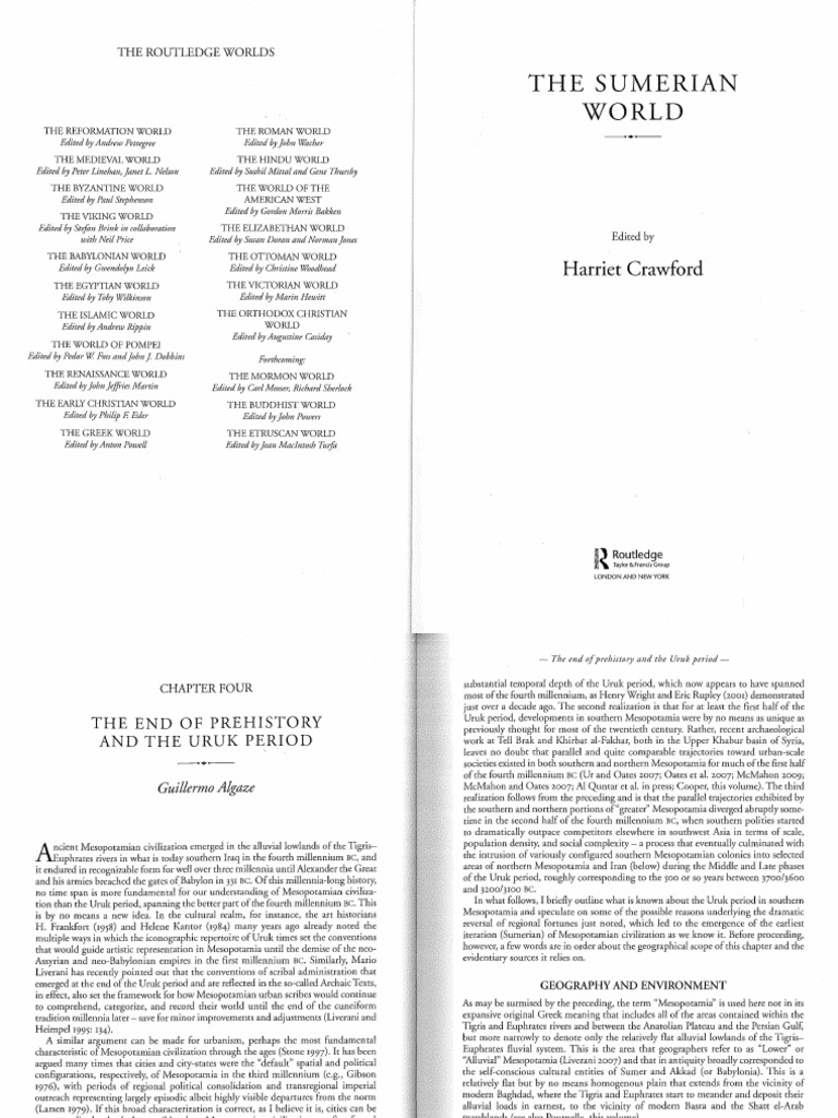 The Emergence of Sumerian Civilization: Urbanization, Social Complexity ...