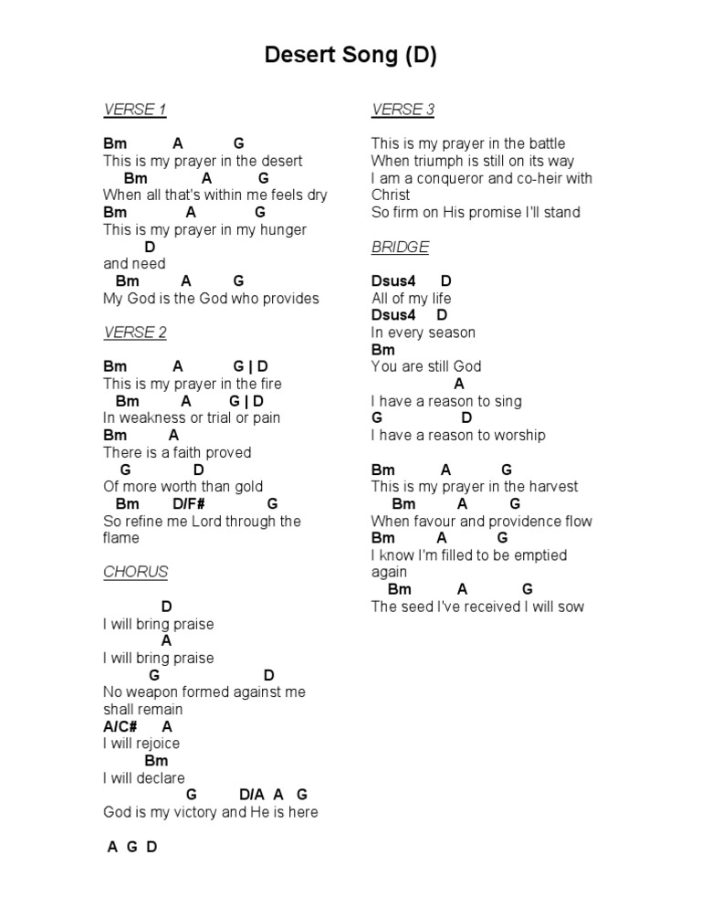 Desert Song Lyrics and Themes | PDF