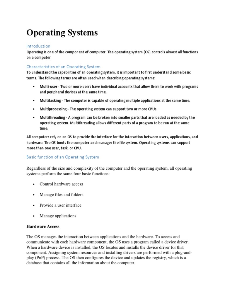 Operating Systems | Download Free PDF | Operating System | Installation ...