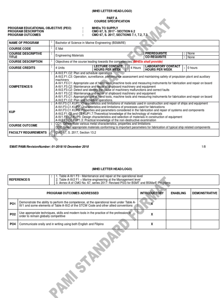 Engineering Materials Syllabus | PDF | Lecture | Engines