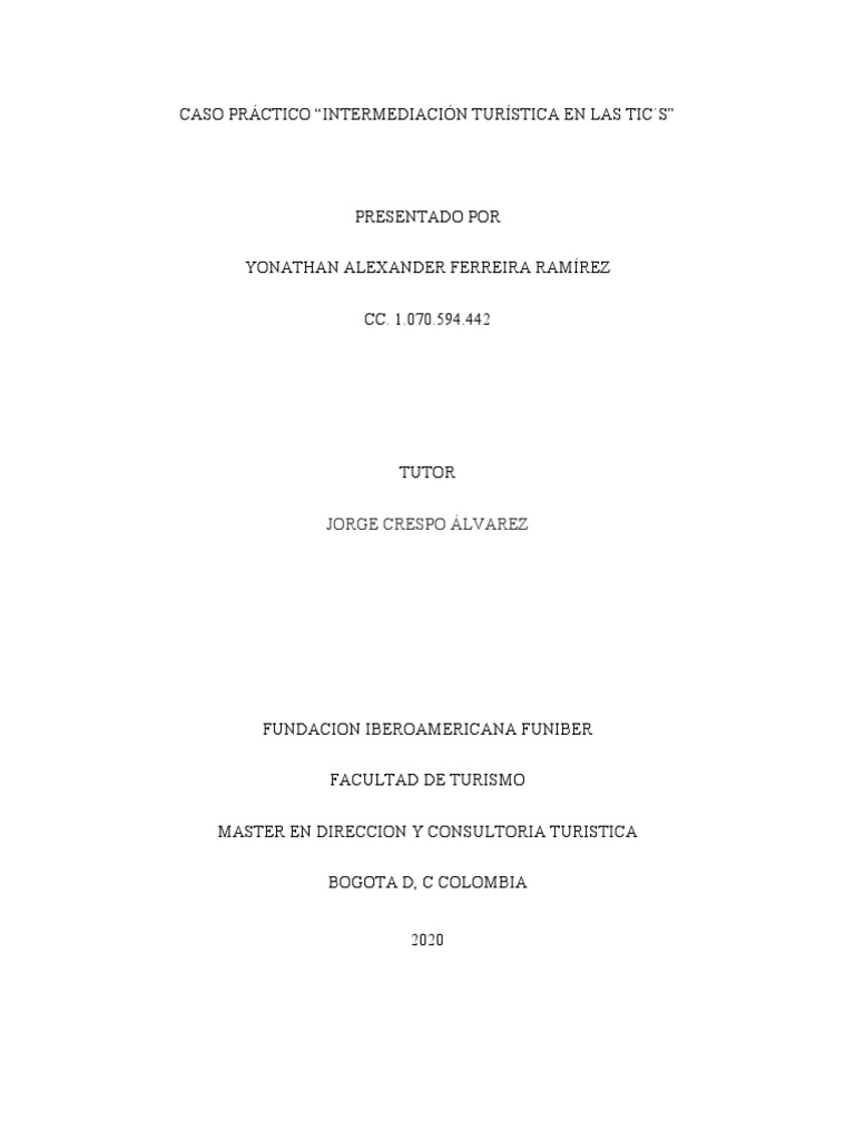 Caso Practico Las Ticcs | PDF | Turismo | Agencia de viajes