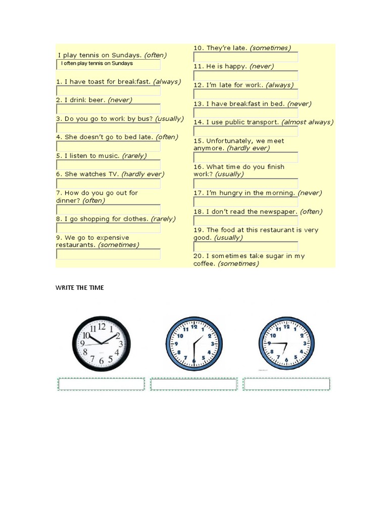 Presente Simple and The Time | PDF