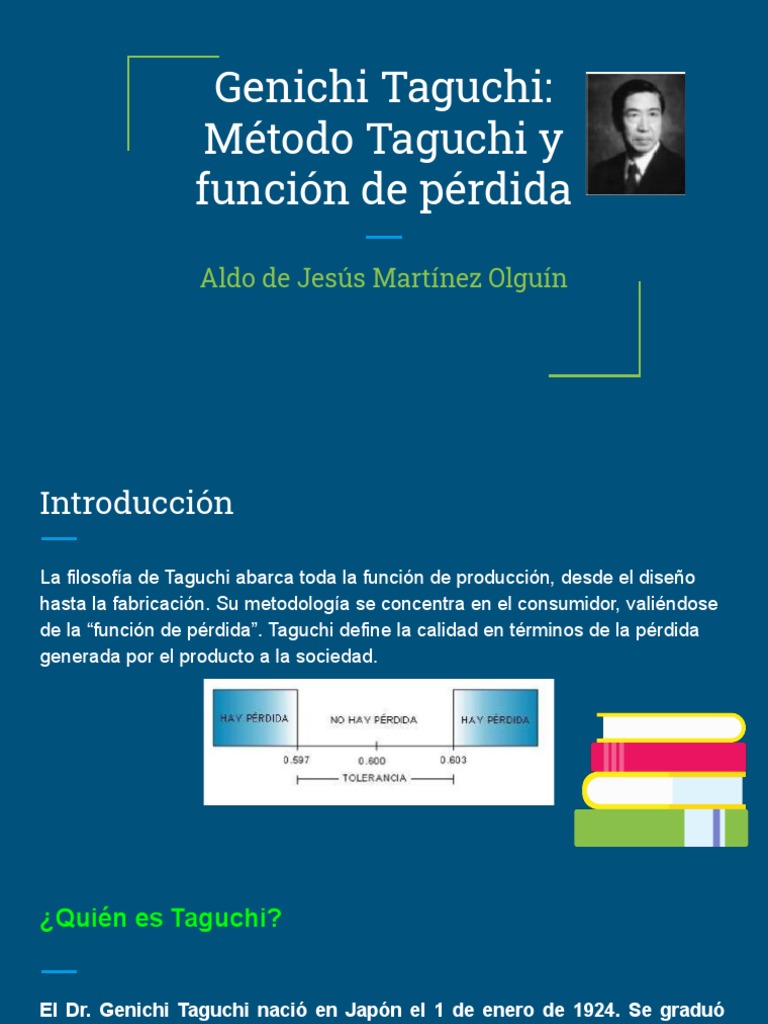 Genichi Taguchi | PDF | Función de pérdida | Calidad (comercial)