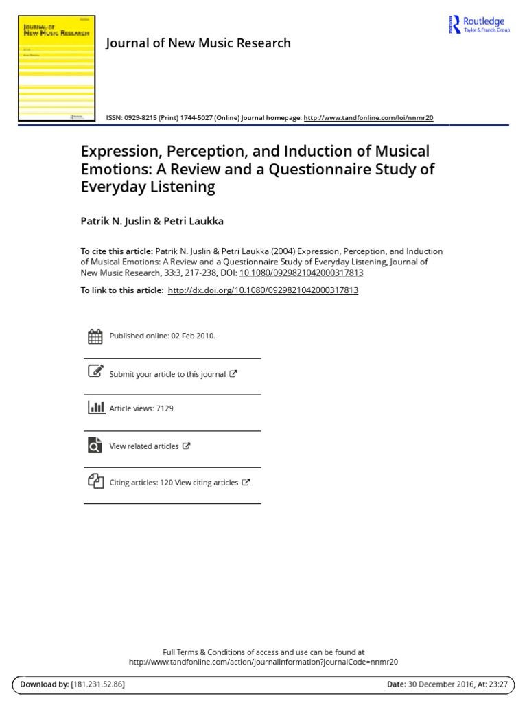 Juslin y Laukka (2004) - Expression Perception and Induction of Musical ...