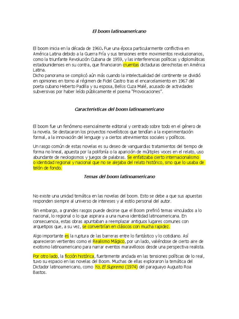 El Boom Latinoamericano | PDF | Novelas | America latina