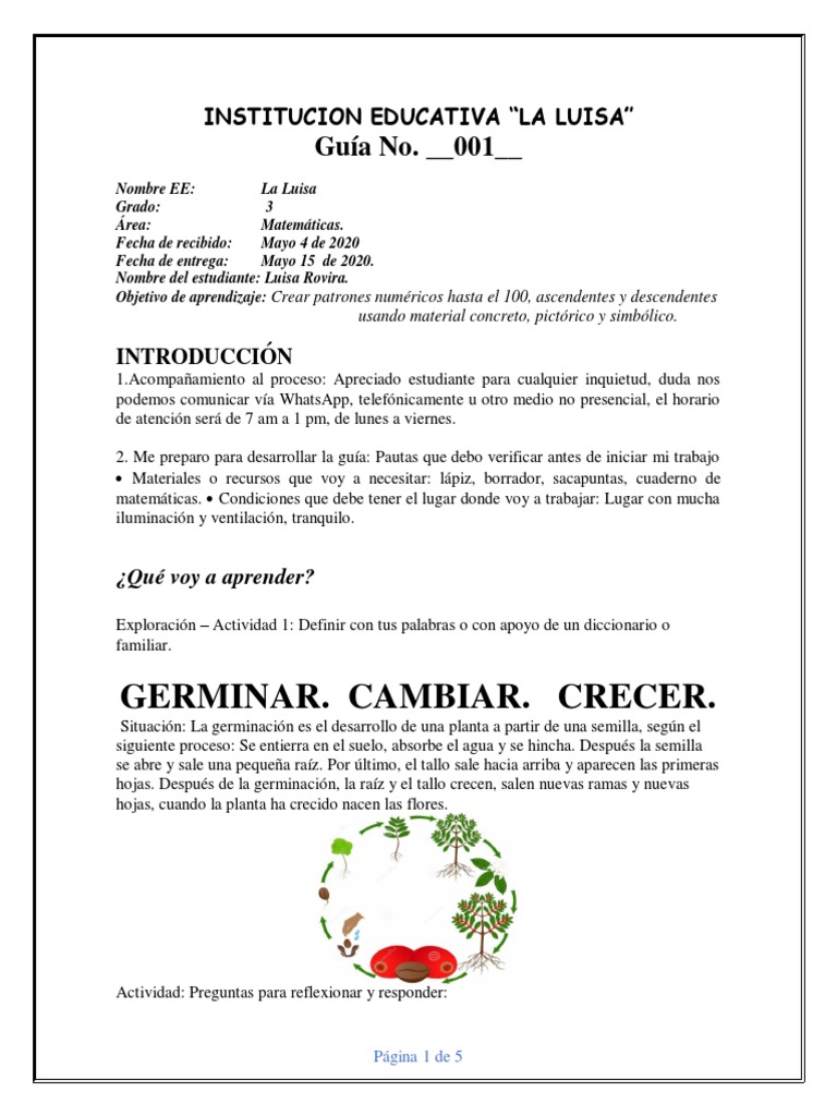 Cambio y variación en matemáticas 3° | PDF | Germinación | Science
