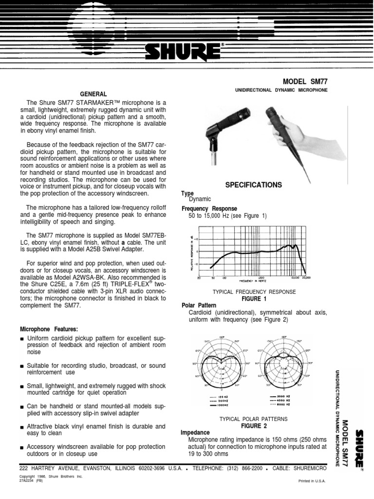 SM77 Guide en-US | PDF | Microphone | Audio Electronics