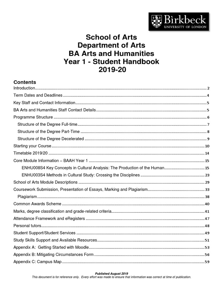 BA Arts and Humanities Yr1 Handbook | PDF | Academic Degree | Humanities