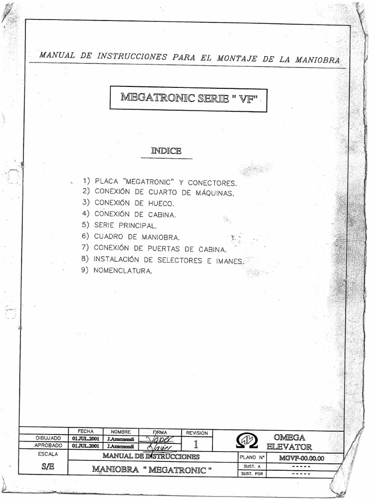 OMEGA ELEVATOR Megatronic VF PDF | PDF