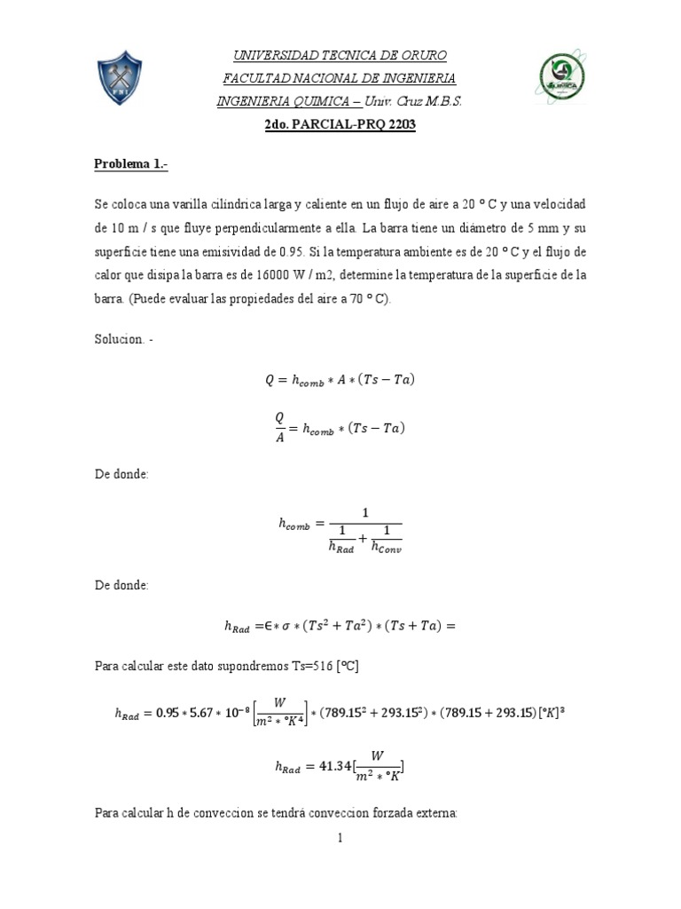2do Parc | PDF | Convección | Ingeniería Química