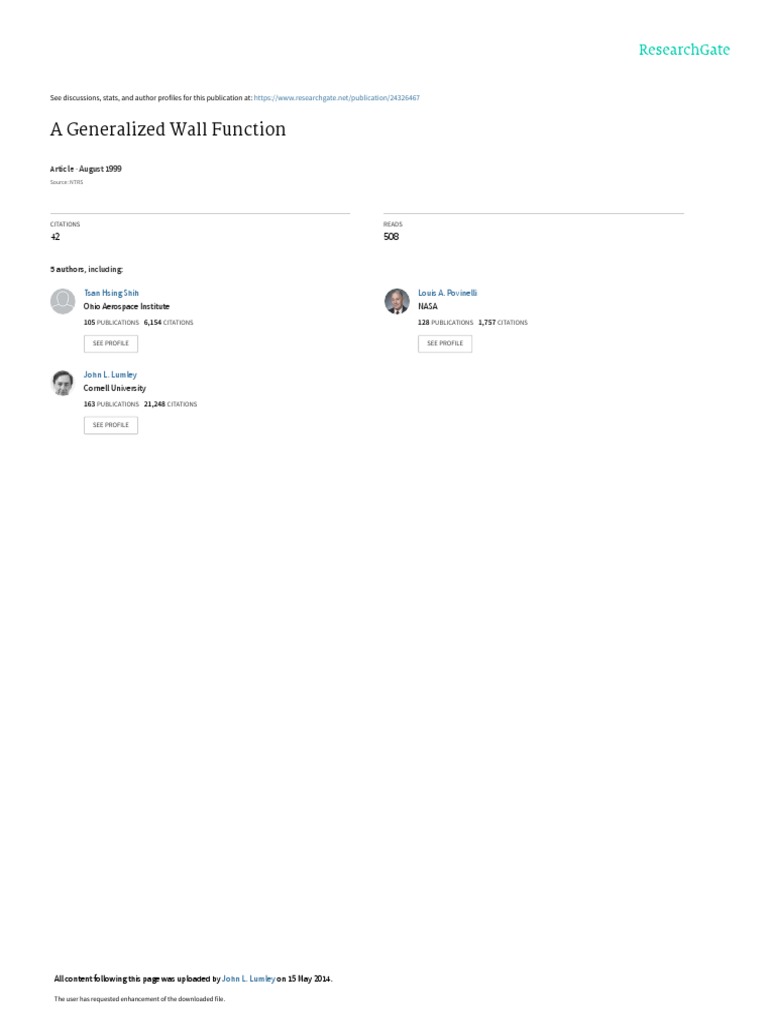 A Generalized Wall Function PDF | Download Free PDF | Boundary Layer ...