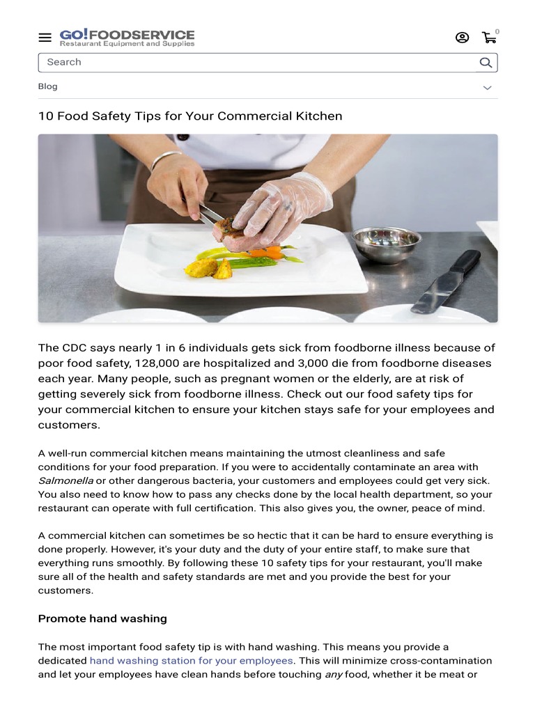 10 Food Safety Tips For Your Commercial Kitchen | PDF | Foodborne ...