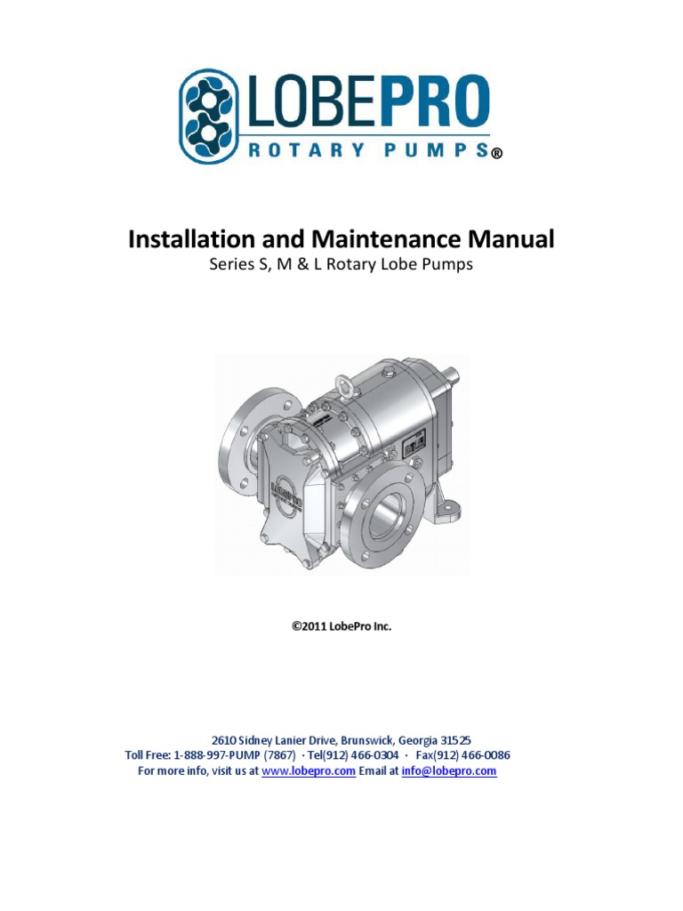 CE-LOBEPRO INSTALLATION MAINTENANCE MANUAL Rev4 07-11-11 | PDF | Pump | Safety