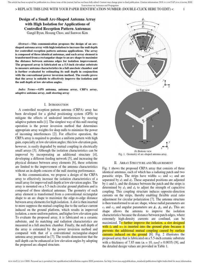 Design of A Small Arc-Shaped Antenna Array With High Isolation For ...