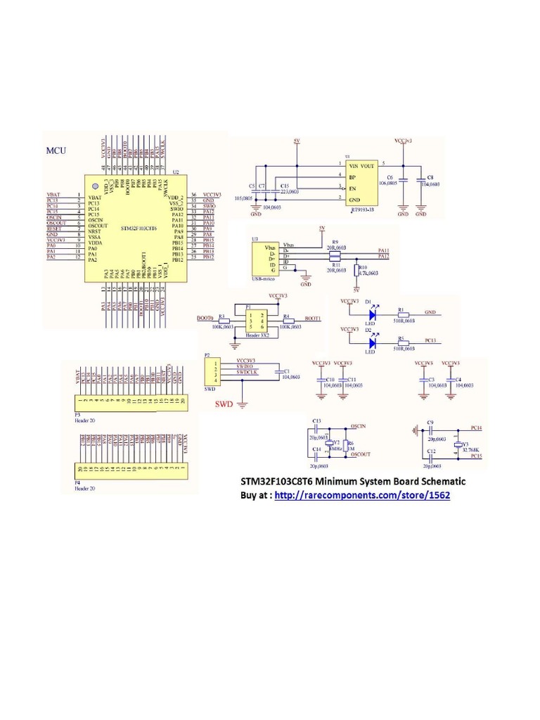 Esquema Bluepill STM32F103C8T6 PDF | PDF