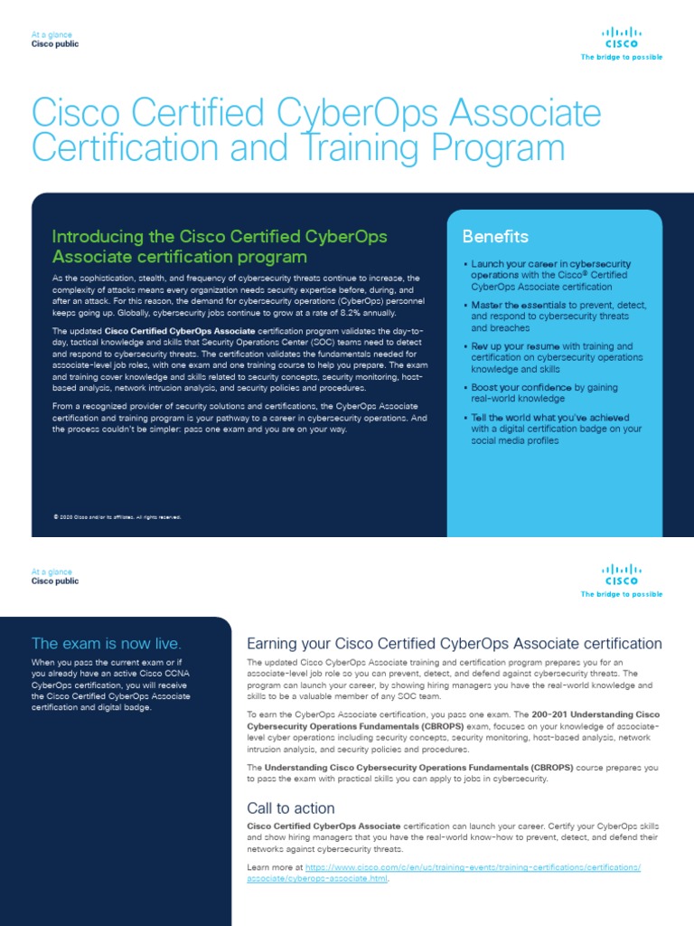 Cisco Certified Cyberops Associate Certification and Training Program ...