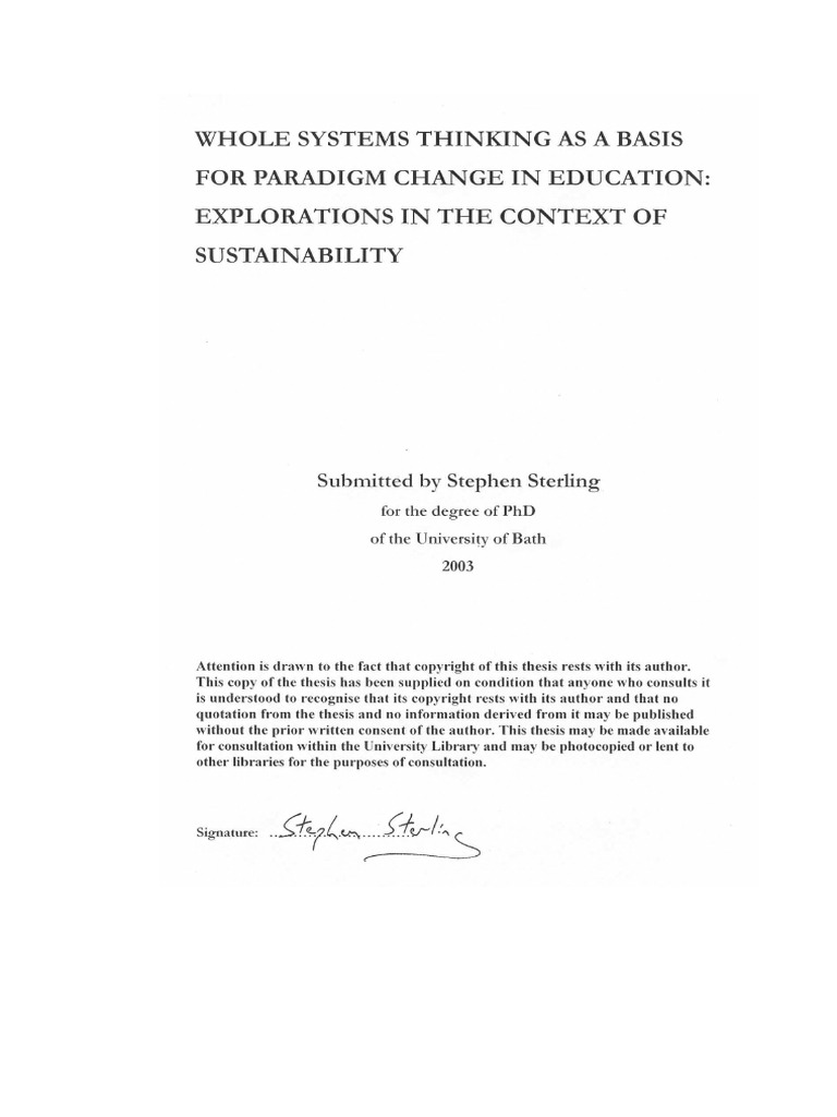 Whole Systems Thinking As A Basis For Paradigm Change in Education ...